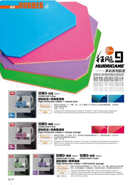 DHS HURRICANE 9 (紅雙喜狂飆-9) – Winning Sports Table Tennis
